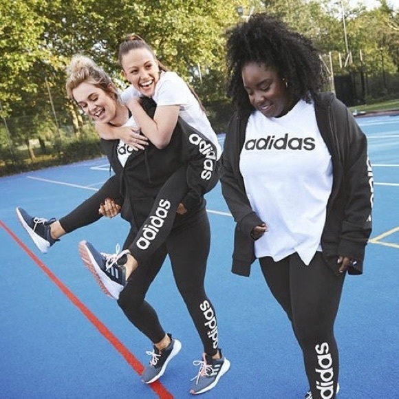 adidas | Pants & Jumpsuits | Adidas Logo Fab Linear Capri Tights Sz ...